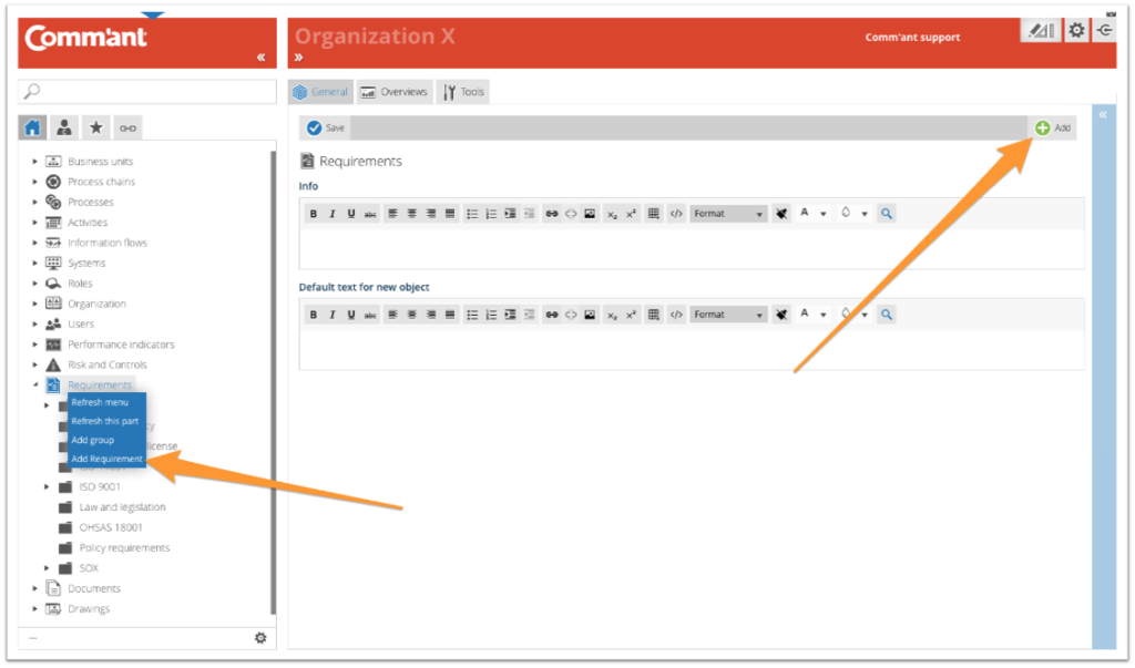 Capture Requirements » help @ comm'ant