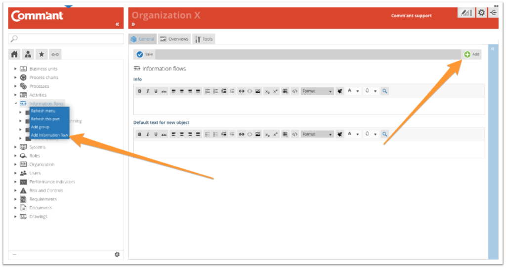 Capture Information flows » help @ comm'ant