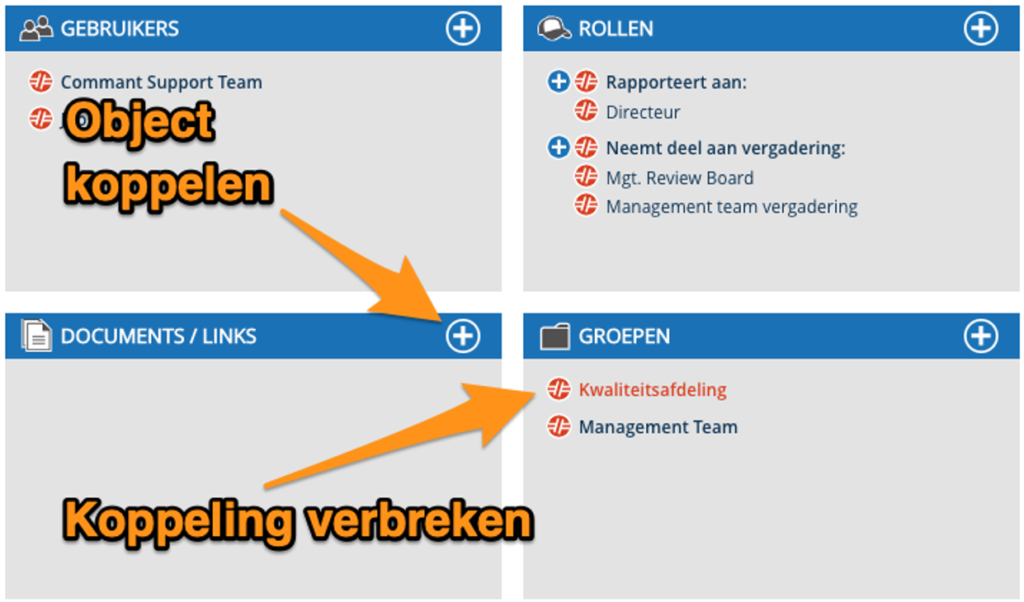 Functies binnen Organisatie vastleggen » help @ comm'ant